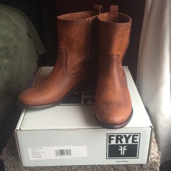 Frye | Shoes | Frye Womens Boot Bootie Cara Short 75 Cognac Nib | Poshmark
